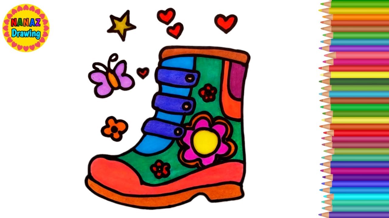 Cute Shoe drawing // How to draw a cute Shoe - YouTube
