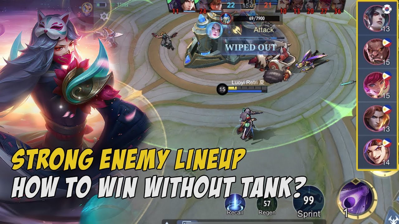 STRONG ENEMY LINEUP! HOW TO WIN WITHOUT A TANK? - MOBILE LEGENDS - YouTube