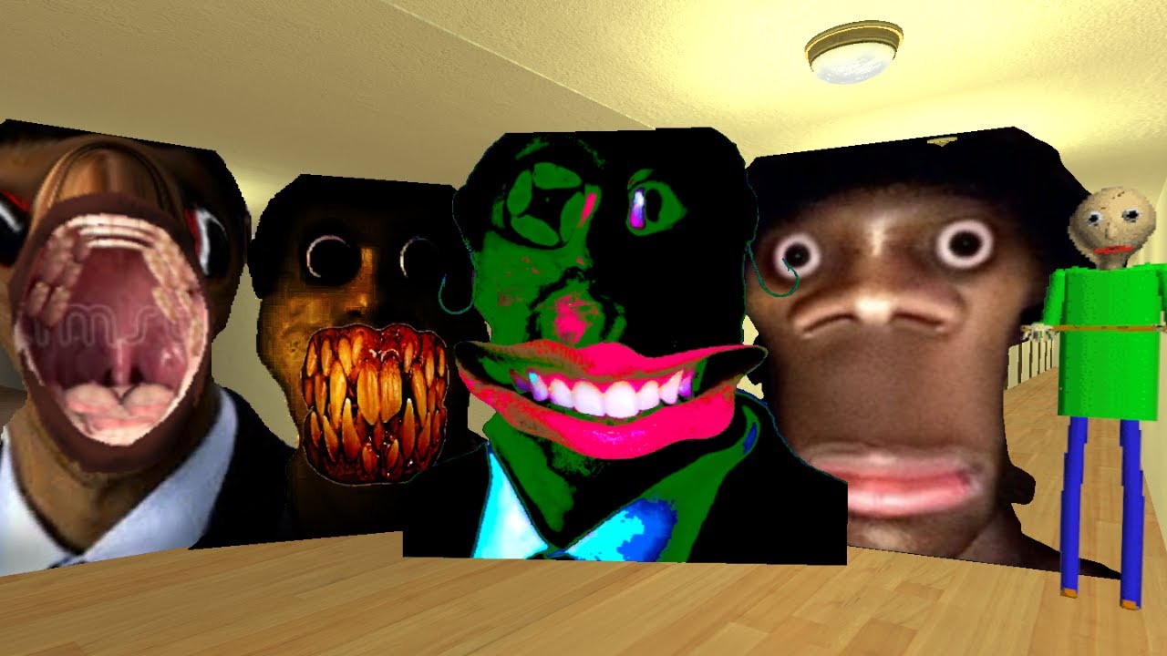 POV FUNNY FACE OBUNGA BALDI AND HI MY NAME IS AUUGHH #gmod #nextbots ...