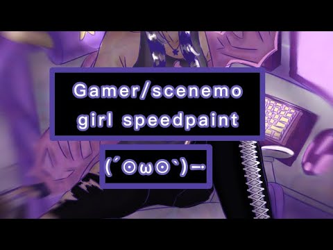 Gamer/Scenemo girl speedpaint (Didn’t know what to put as a title lol ...