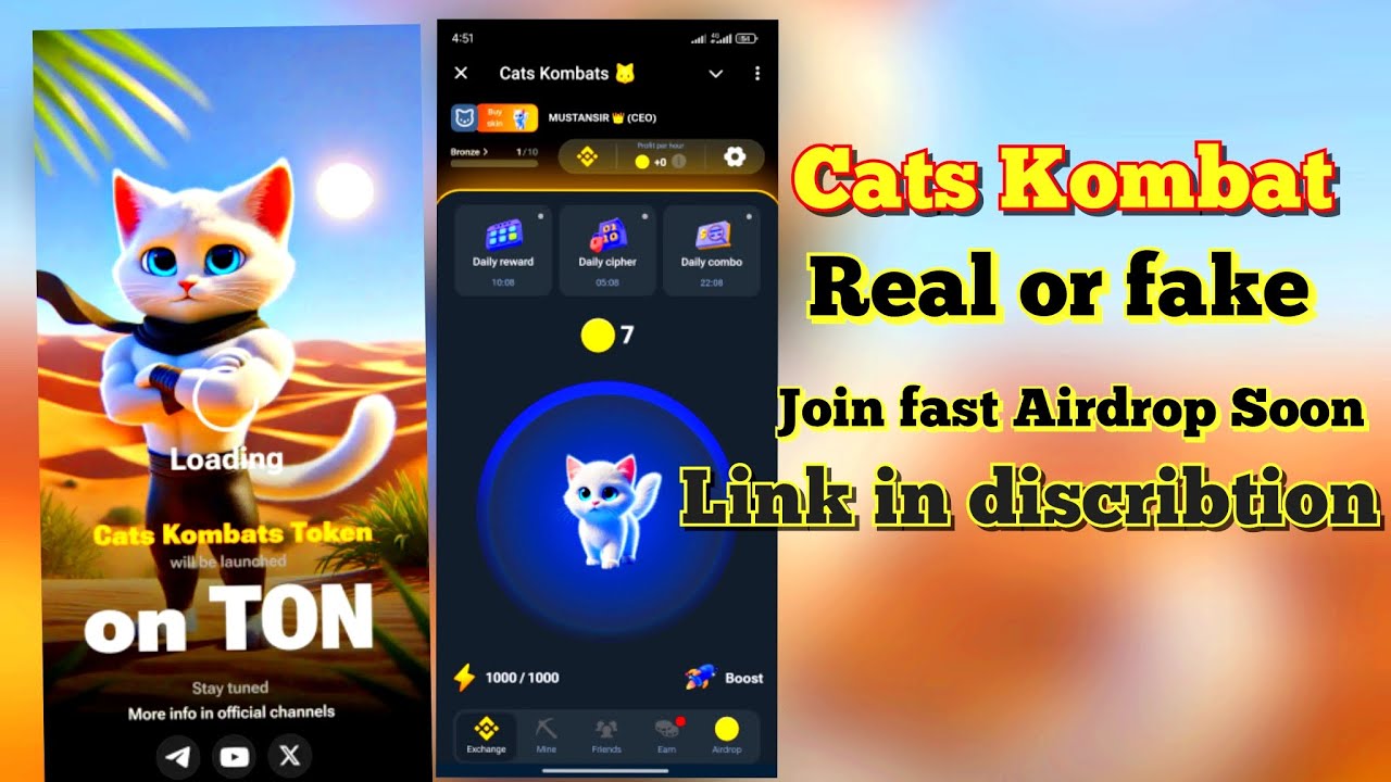 Cat Kombat New Project 🔥 Cat Official Project, Airdrop Soon, Link in ...