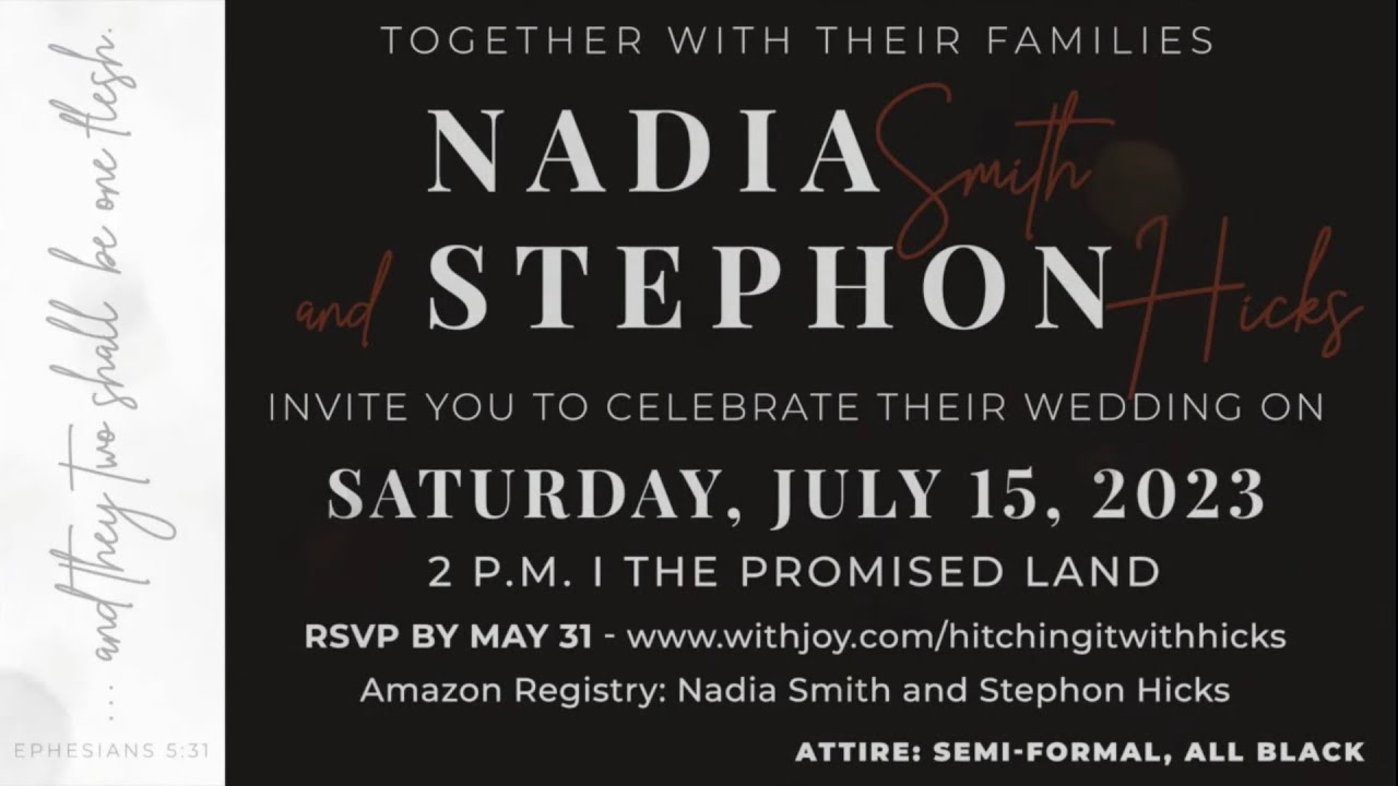 Stephon and Nadia Hicks Wedding - YouTube
