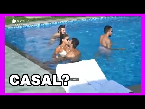 Mariano e Jake se beijando na piscina A Fazenda 12