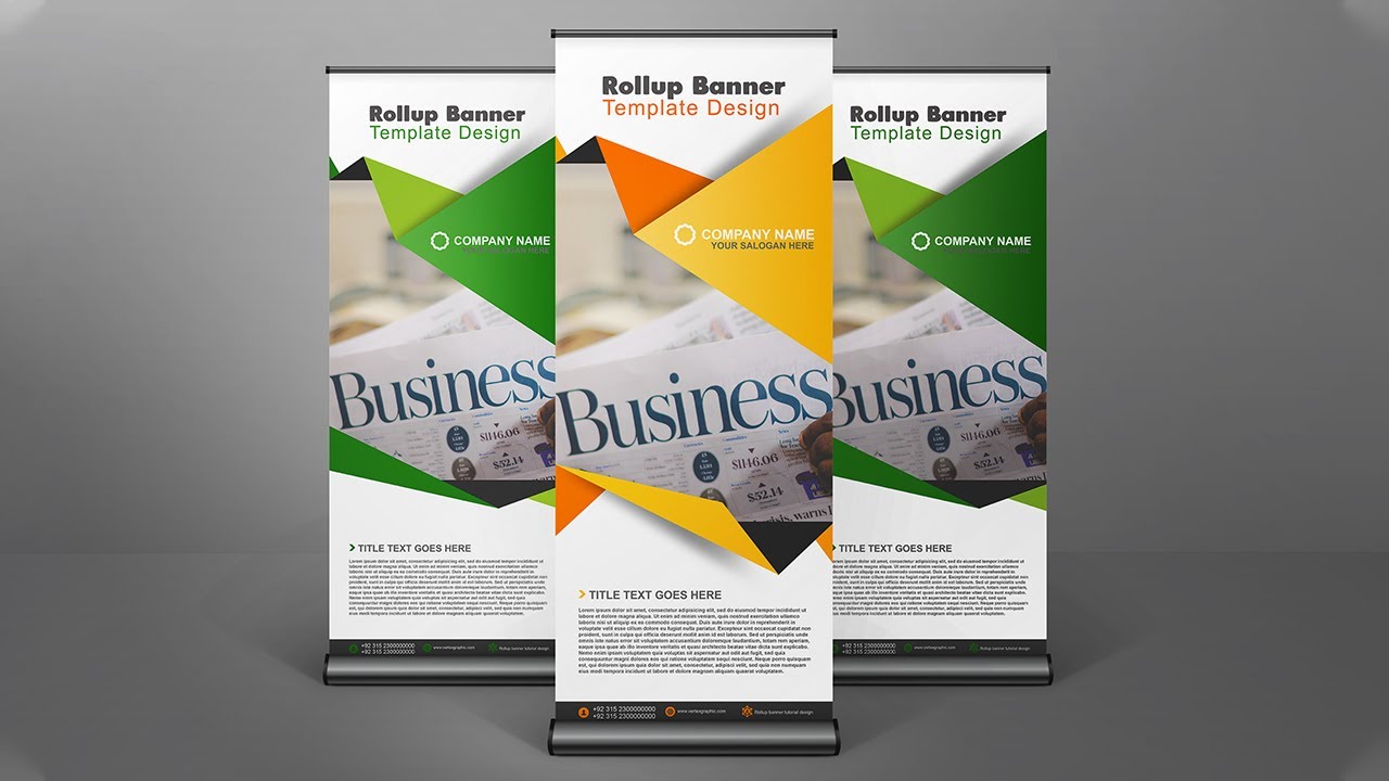 How To Design Business Rollup Banner In Photoshop - Standee Design ...