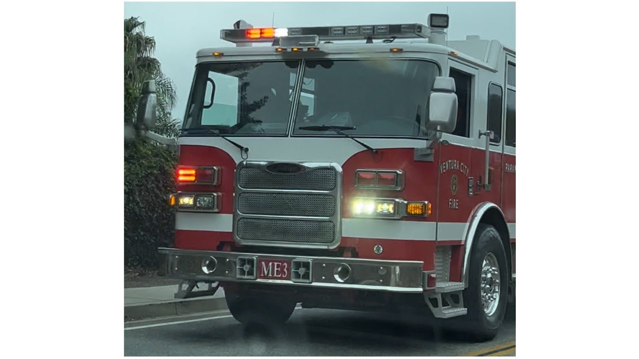 Ventura Fire Dept. Medic Engine 3 ( ME3 ) Responding to a Medical ...
