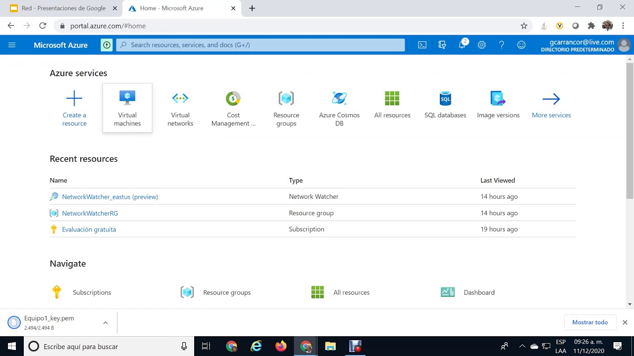 Crear una red virtual en Azure - YouTube