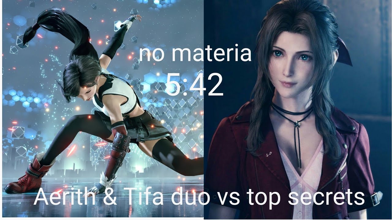 FINAL FANTASY VII REMAKE Aerith and Tifa duo vs top secrets (5:42, no ...