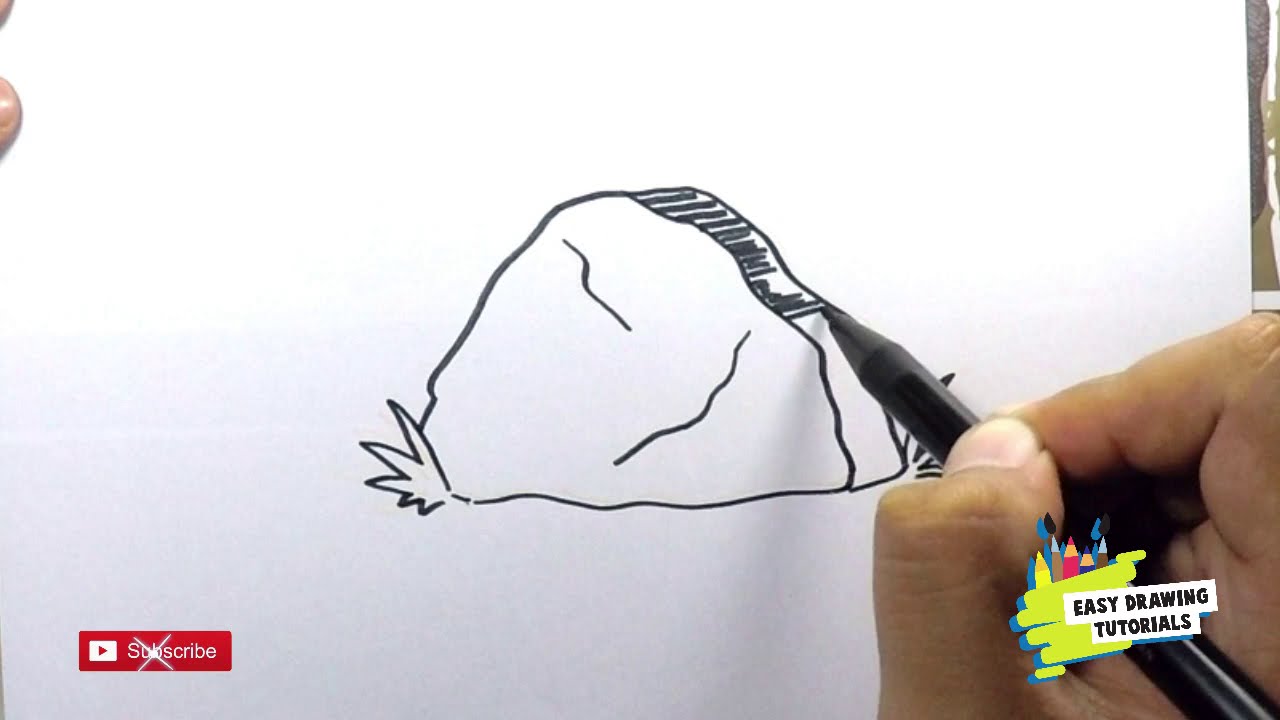 How to Draw Easy Rock - YouTube