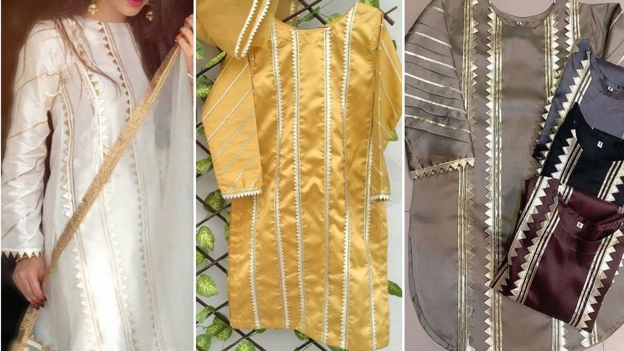 Stylish &Trendy Gota patti Lace Designing Ideas||Gota work suit images ...