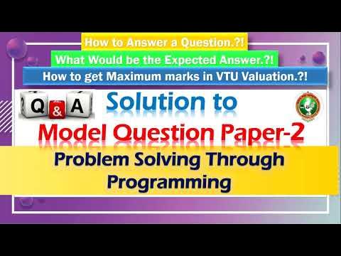 VTU Model Question paper solution 2 | Problem Solving through Programming - YouTube