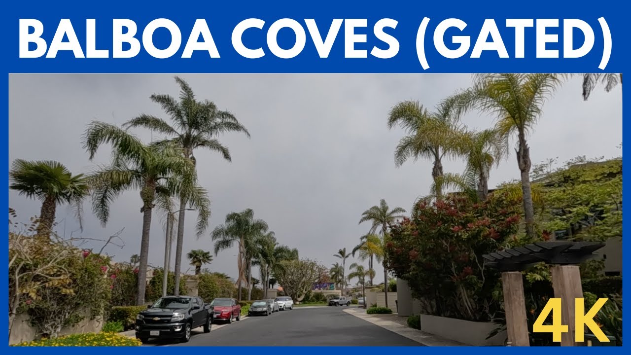 4K Driving around the Gated Community of BALBOA COVES to Newport Beach ...