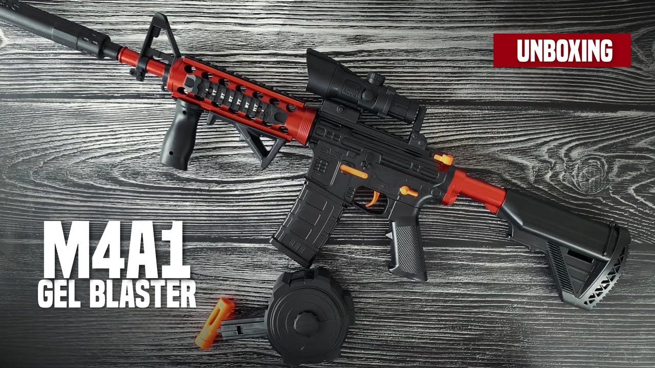 M4A1 Gel Blaster Gun Unboxing - YouTube