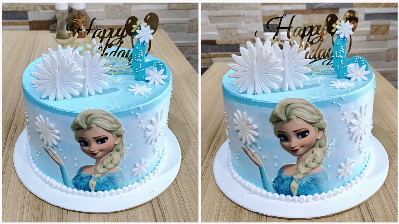Easy Elsa Cake Decorating Tutorial | Whipping Cream Elsa Cake Ideas ...