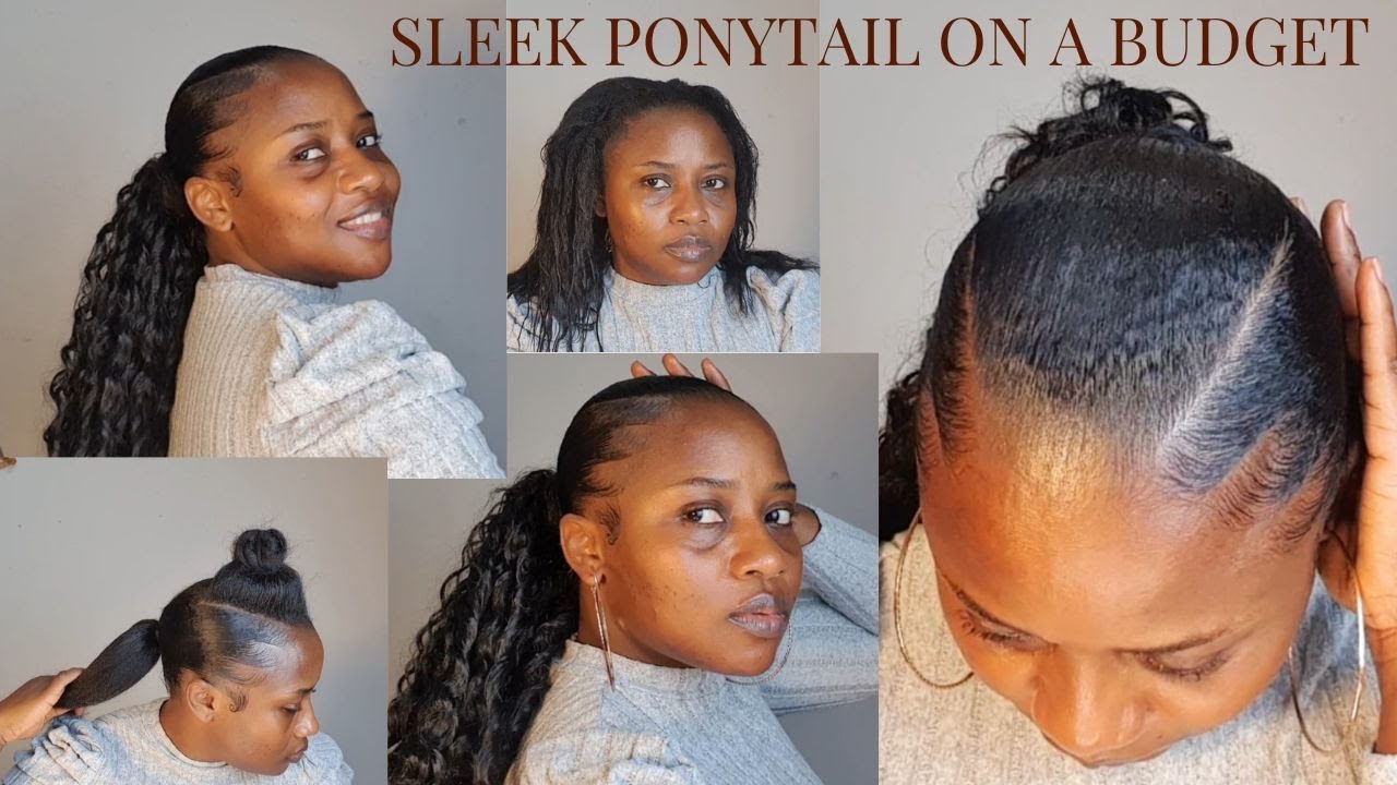 Slay On A Budget DIY Sleek pony Tail Tutorials - YouTube
