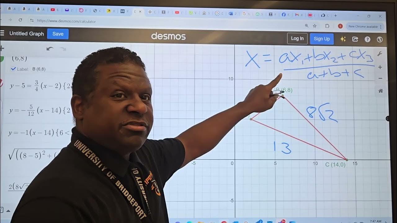 Find the incenter of a triangle using the formula - YouTube