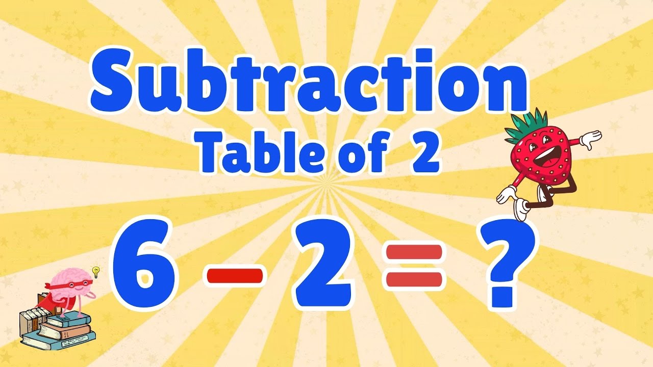 Math for Kids: Subtracting 2 | Preschool & Kindergarten Learning ...