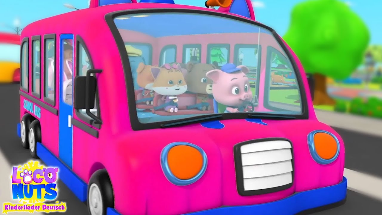 Räder Auf Dem Bus + 3D Reime auf Deutsch Mit Loco Nuts - YouTube