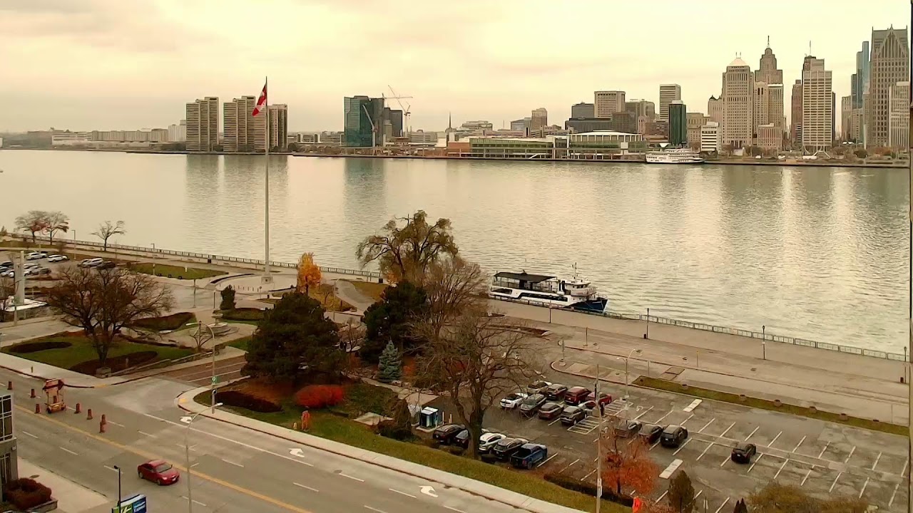 Live cam: Windsor, Ontario, Canada | Detroit Skyline, Michigan, USA ...