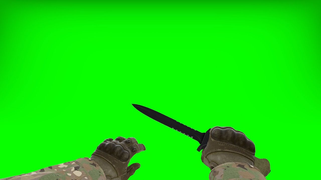 FPS view, Knife, green screen - YouTube