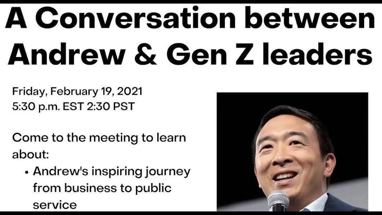 A conversation between Andrew Yang &Gen Z Leaders - YouTube