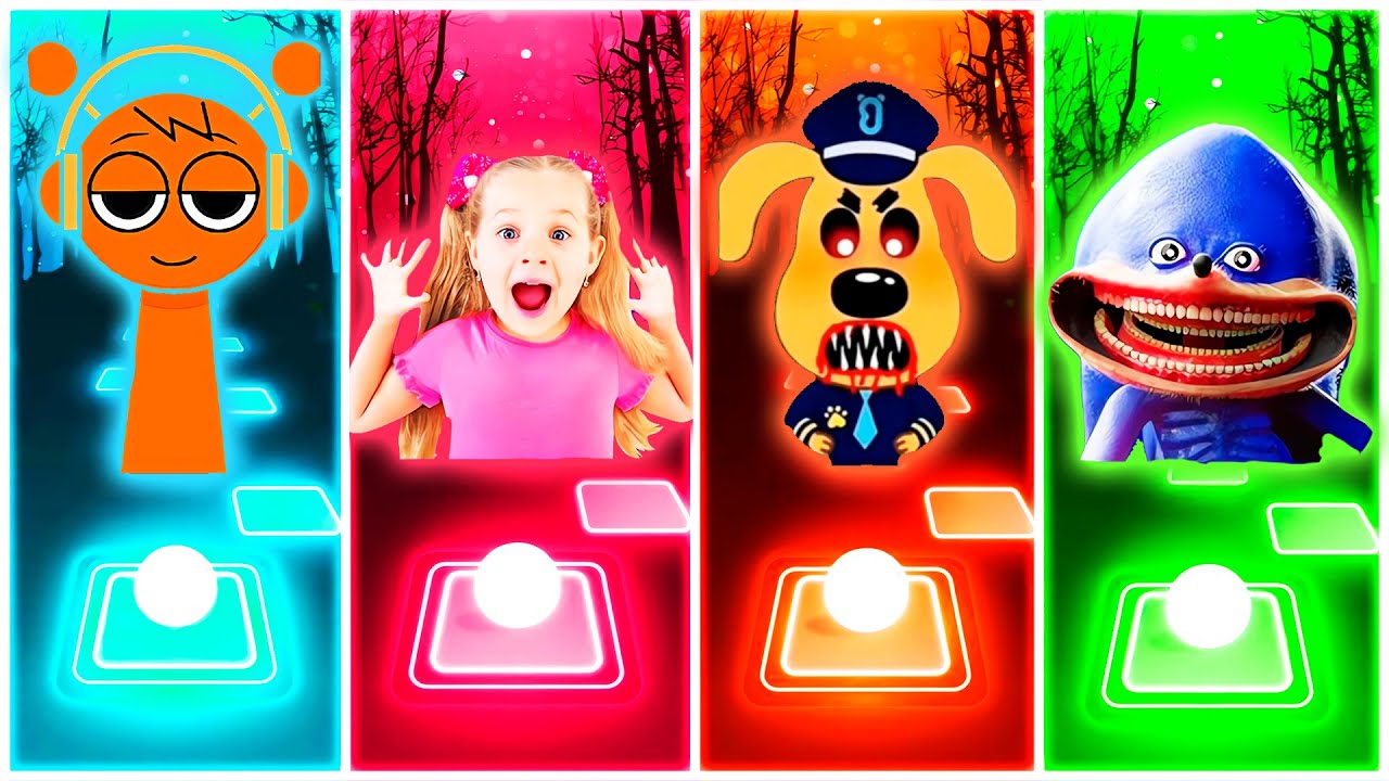 Sprunki Incredibox🆚Diana🆚Sheriff Labrador🆚Super Sonic - || Tiles Hop ...