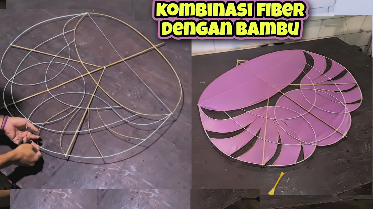 CARA MEMBUAT LAYANGAN RAM RAMAN BERSAYAP KOTAK UKURAN 1 METER KOMBINASI ...