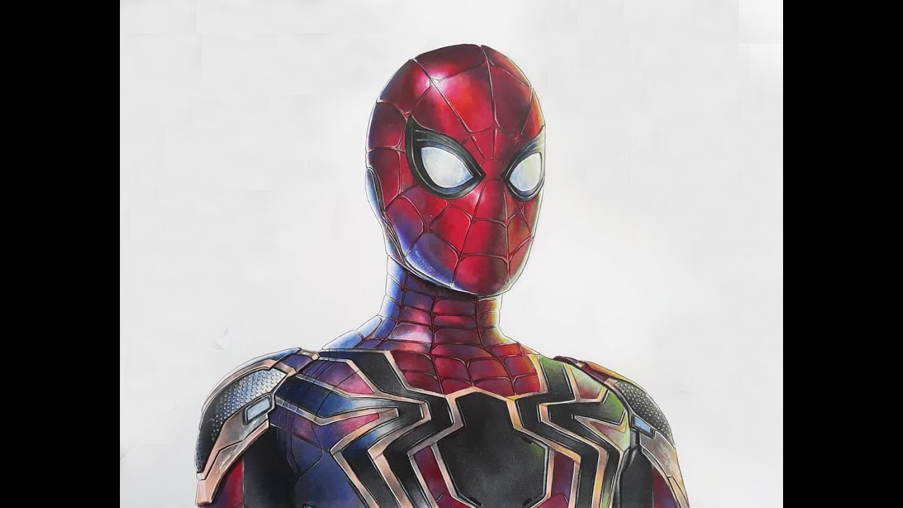 How to drawing Iron Spider Man by color pens. - YouTube