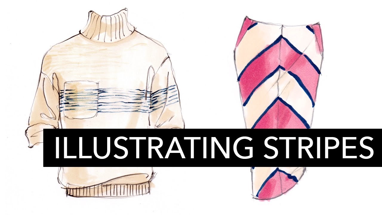 Fashion Illustration Tutorial: Stripes - YouTube