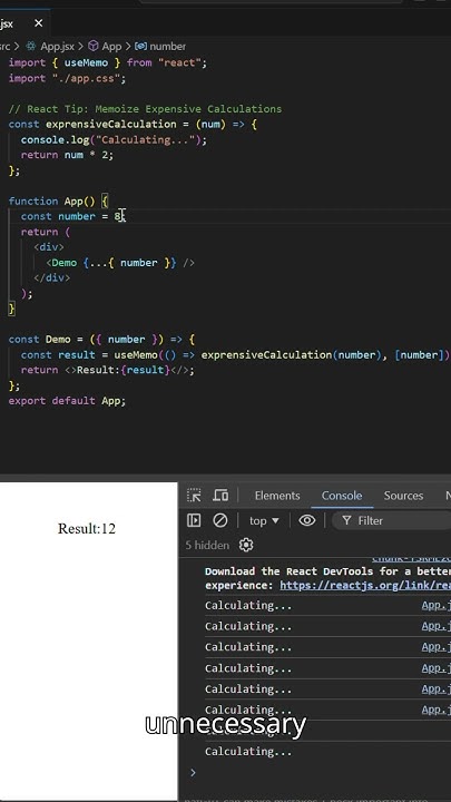 React Tip Memoize Expensive Calculations Codingtips Javascript Tailwindcss Codingtips Youtube
