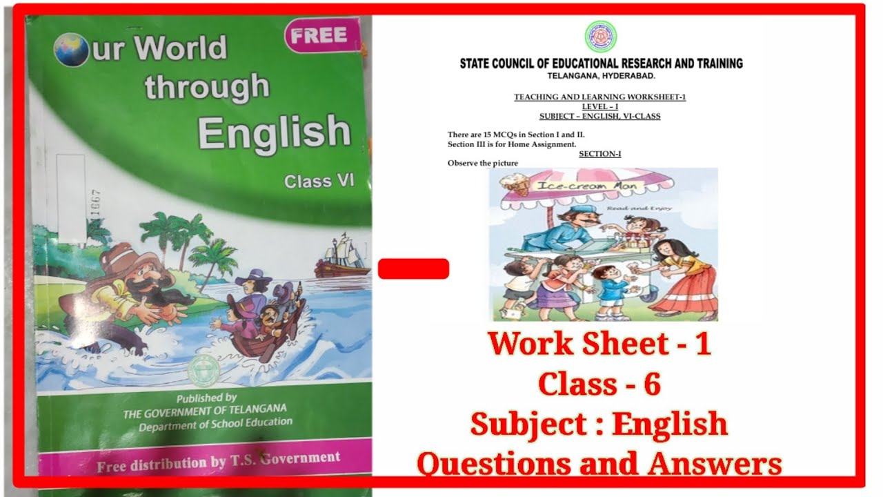 6th class english work sheet 1/ TSSCERT worksheets /worksheet questions ...