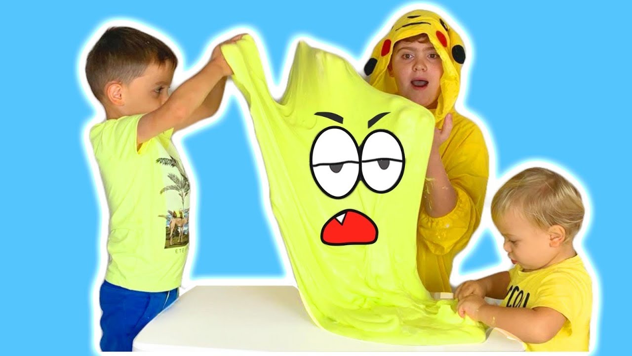 Alex and Kirill making Giant Slime - Family fun - YouTube