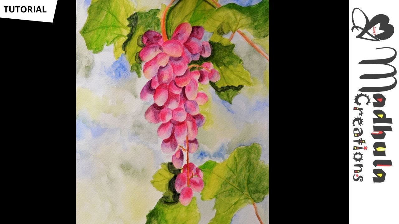 How to Paint Grapes - Watercolour Painting of Grapes | Grapes Painting ...