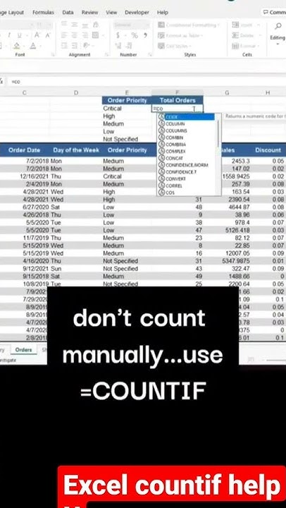 Excel Tricks Countif function #shorts - YouTube
