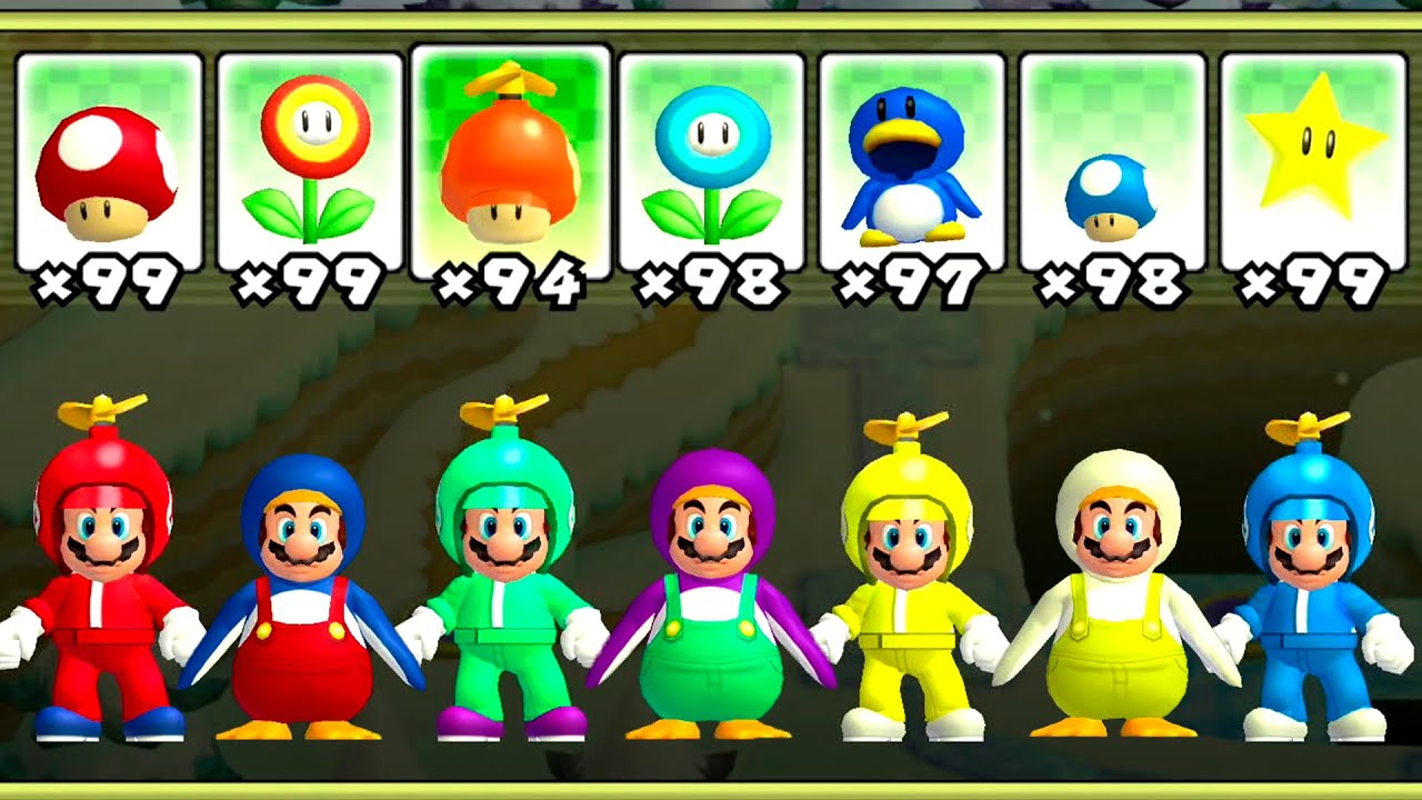New Super Mario Bros Wii - 4 Players RECOLOR Mario World 3! - YouTube