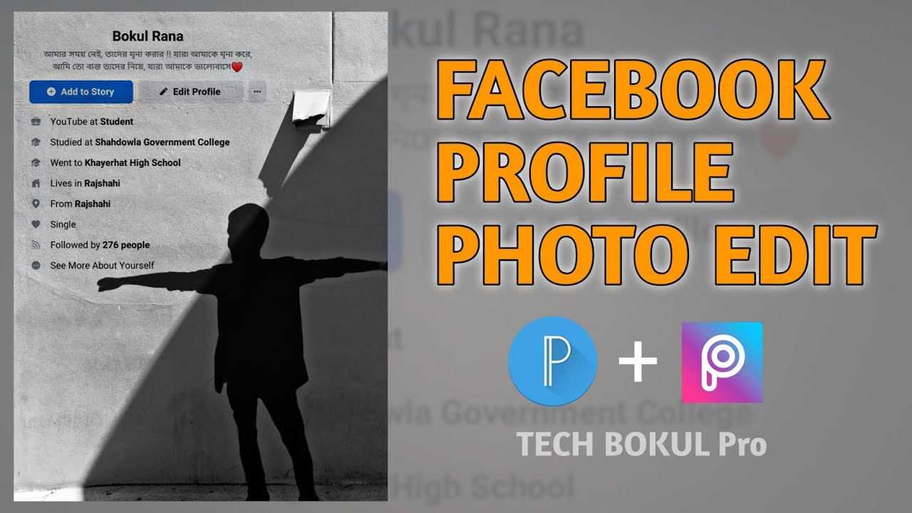 Facebook Profile Photo Editing Pixellab and Picsart | Facebook Profile ...