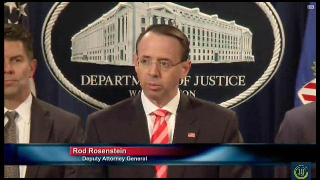 Dept. Of Justice News Conference With Rod Rosenstein - YouTube