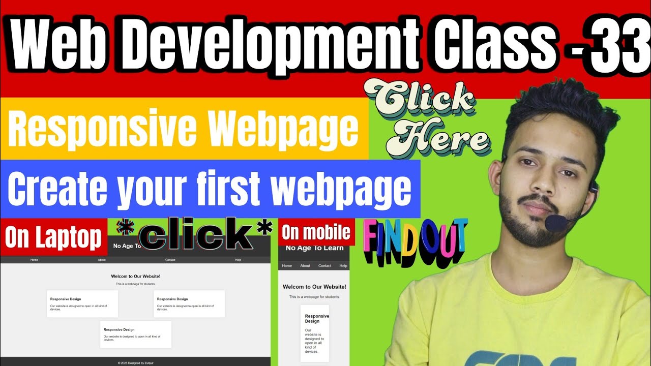 Web Development Class 33 Create Your First Responsive Webpage In Css Natl Zulquir Youtube
