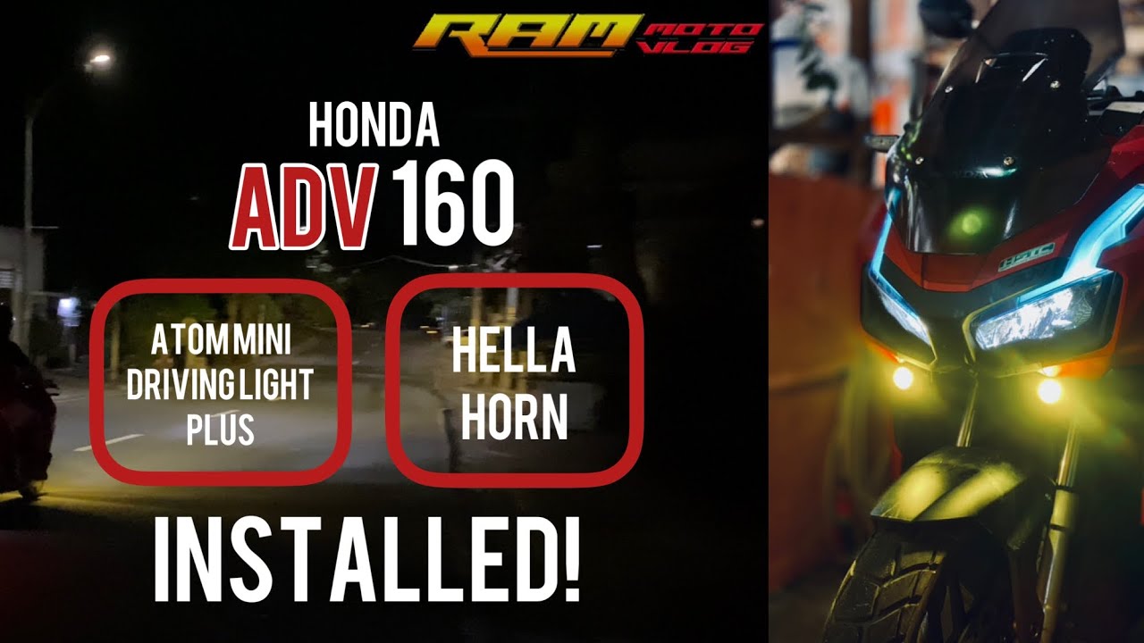 Honda ADV160 | Atom Mini Driving Light Plus & Hella Horn Installed ...