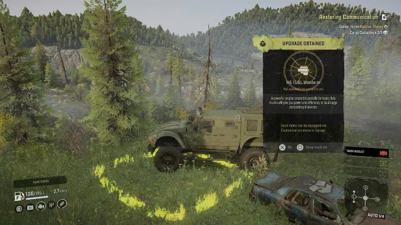 SnowRunner Kenworth 963 H6 15.0L Wanderer engine upgrade location - YouTube