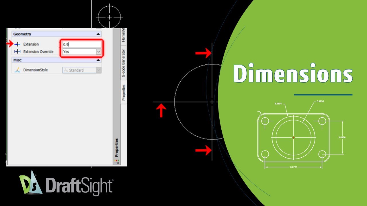 Modify Extension Line Length of Centerline for Specific Circle(s) or ...