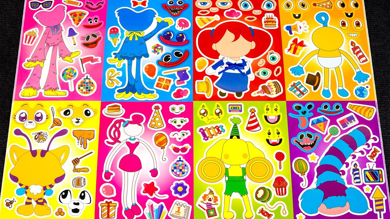 MONSTER STICKER BOOK MAKEOVER | FUN WITH HUGGY WUGGY, KISSY MISSY ...