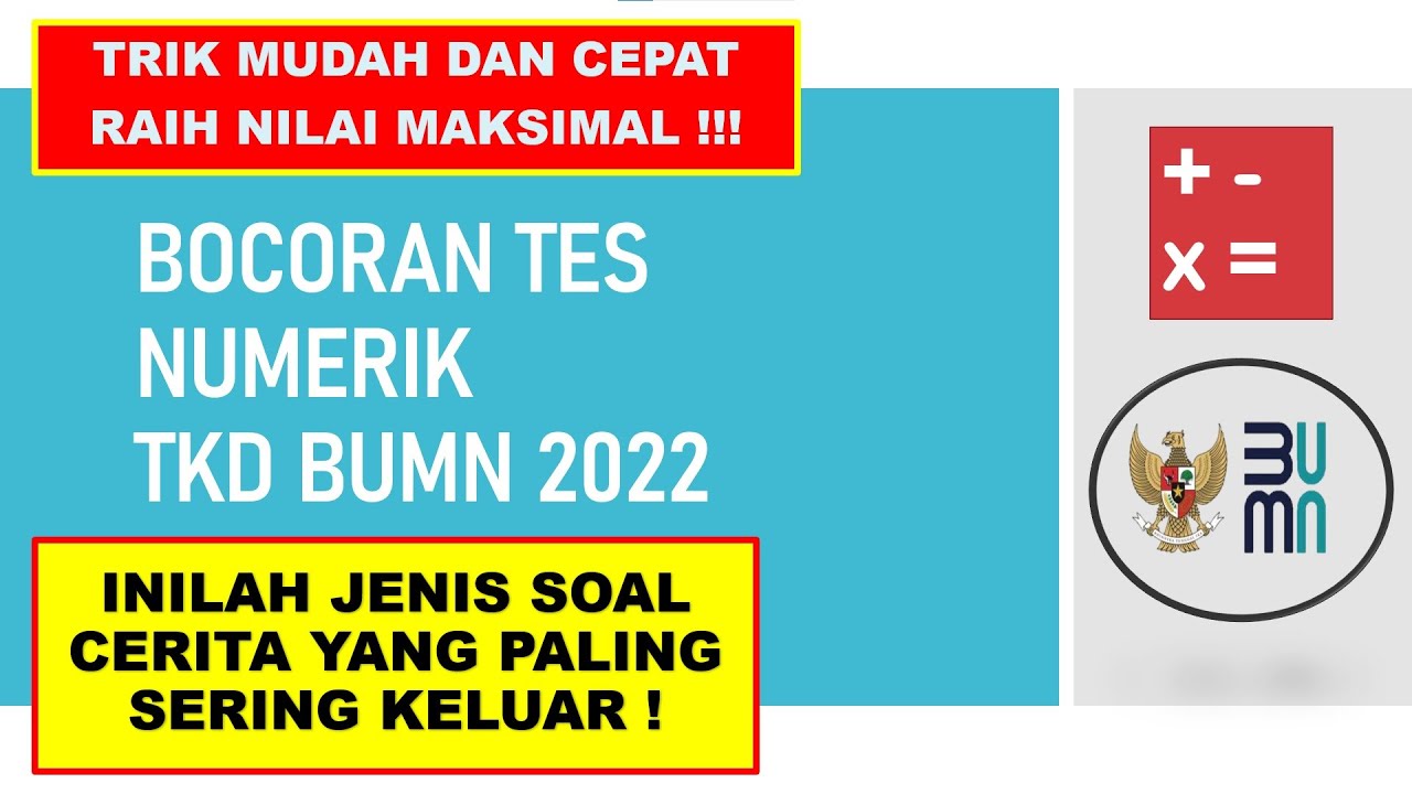 JENIS SOAL TES NUMERIK PALING SERING KELUAR !!! | SELEKSI BUMN 2022 ...