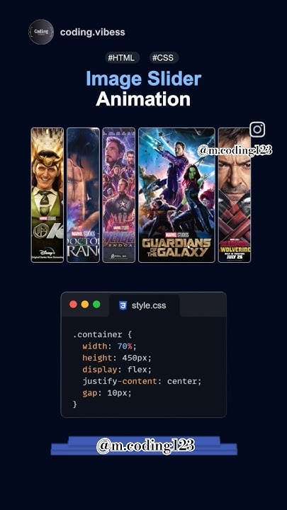 image slider animation 🎚️ using CSS code #m.coding123 #imageslider #animationvideo #shorts - YouTube