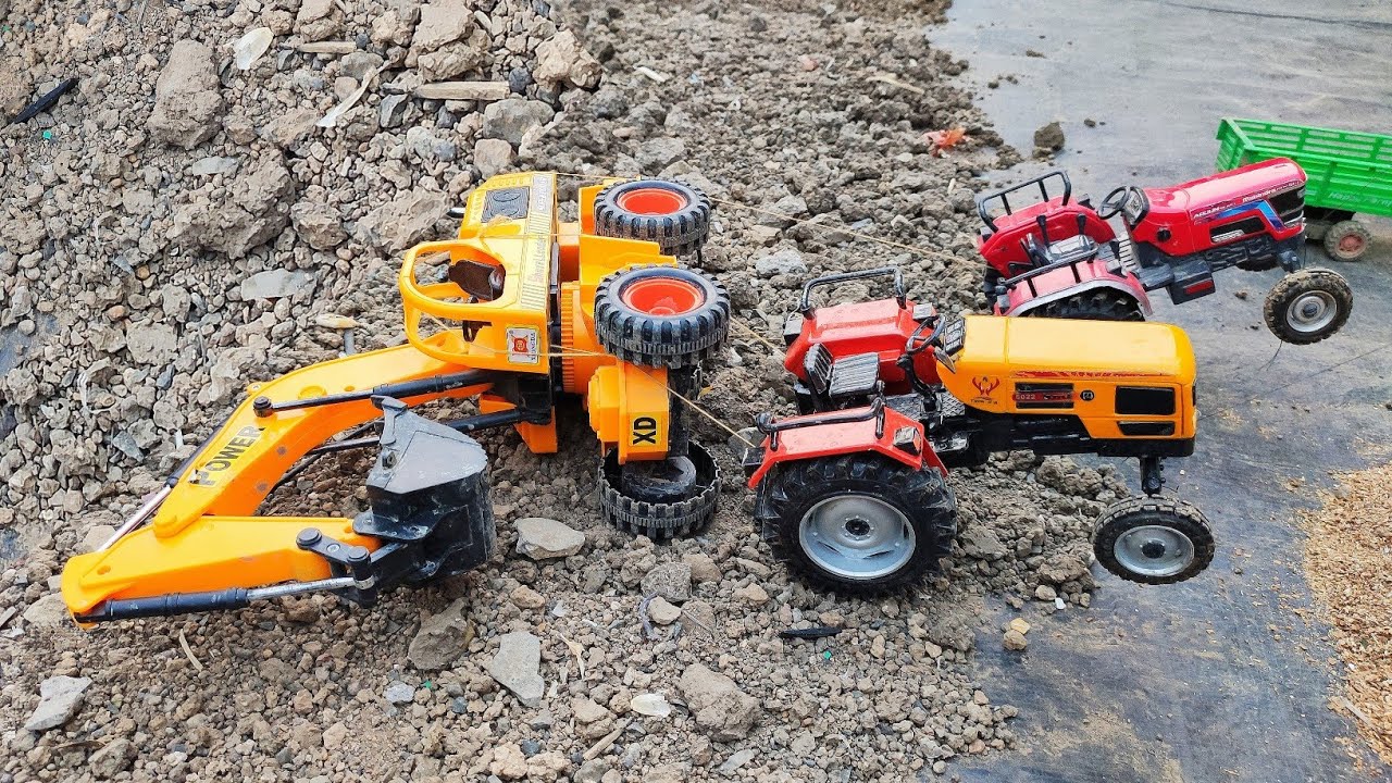 Yellow Jcb Fall Down | jcb Excavator vs HMT Tractor vs Mahindra Tractor ...