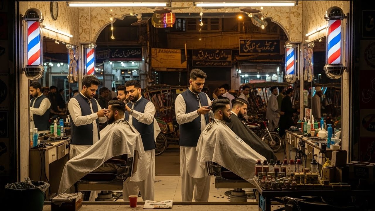Late Night at Barber Shop in Pakistan 🇵🇰 | Night Life Vibes 2025 ...