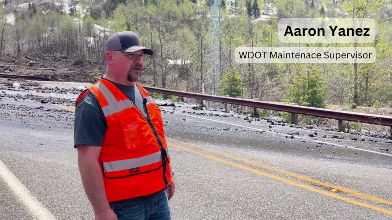 Landslide on State Route 504 - YouTube