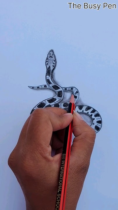 Snake drawing🤩 #artstyle #shading #charcoal #snakedrawing #shortvideo # ...