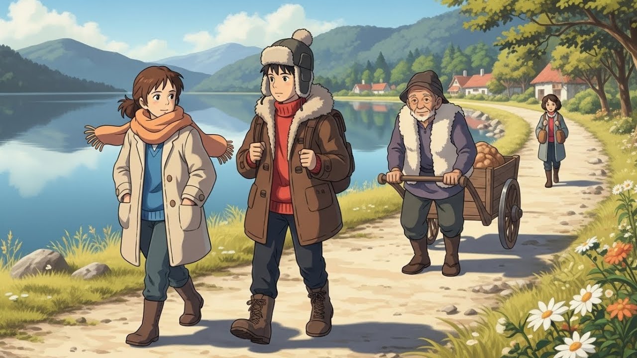 A Cozy Winter Morning | Peaceful Winter Morning in our village | Ghibli ...