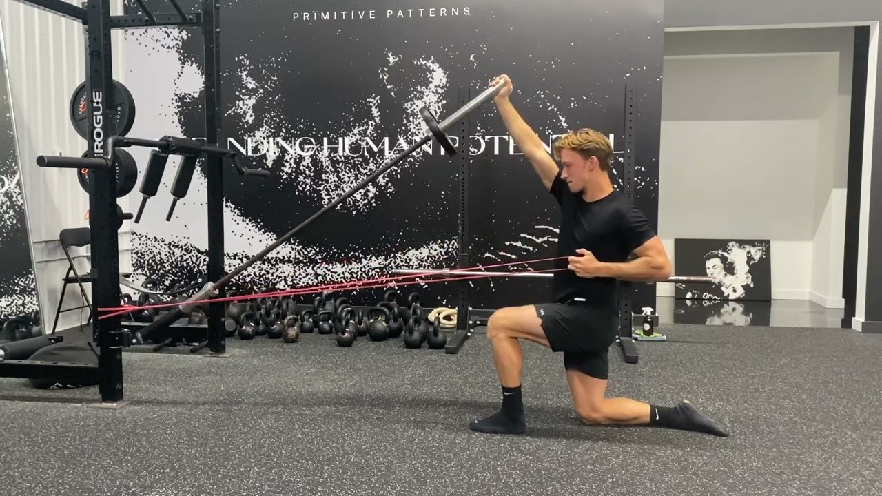 1/2 Kneeling Landmine Push & Pull - YouTube