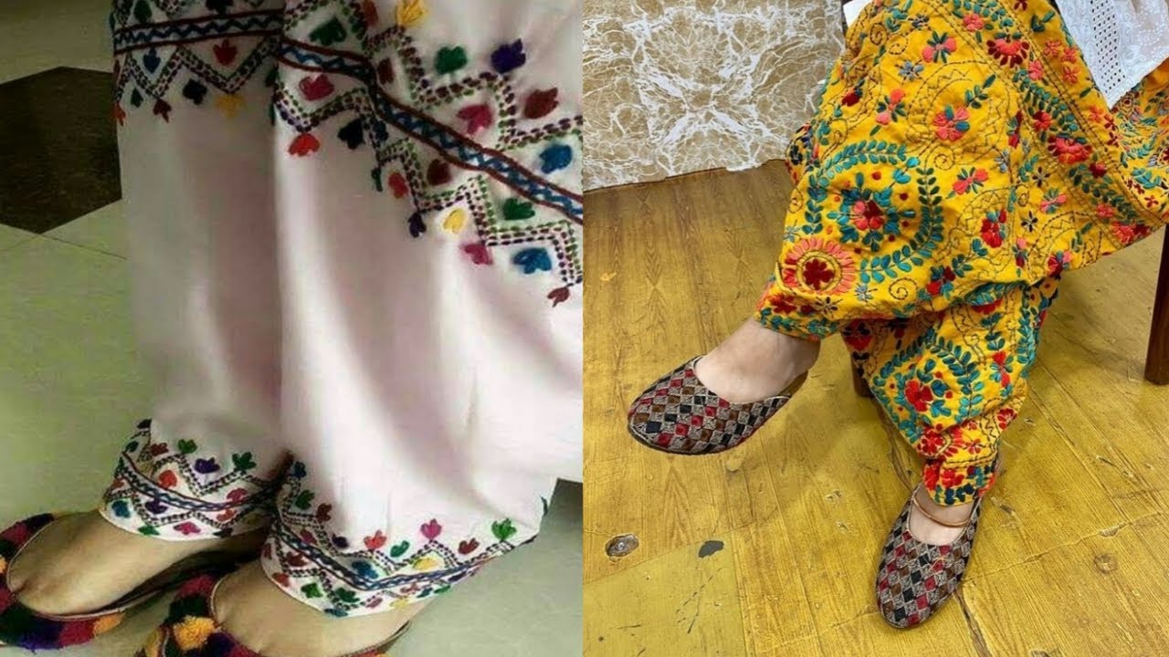 handwork embroidery salwar ke design ! - YouTube